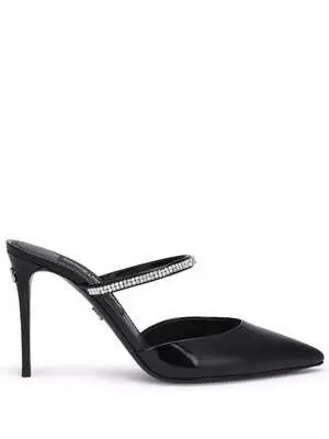 Dolce & Gabbana 90mm Embellished Patent Leather Mules