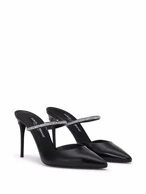 Dolce & Gabbana 90mm Embellished Patent Leather Mules