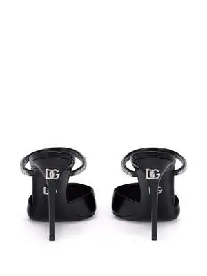 Dolce & Gabbana 90mm Embellished Patent Leather Mules