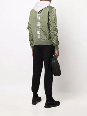 Alpha Industries Logo Print Bomber Jacket
