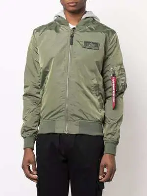 Alpha Industries Logo Print Bomber Jacket