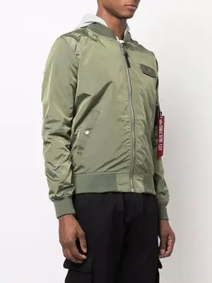 Alpha Industries Logo Print Bomber Jacket
