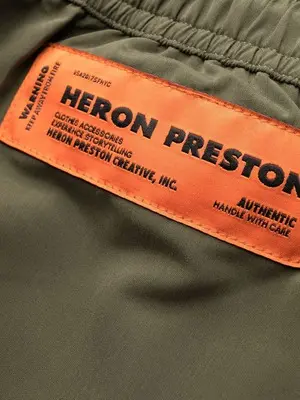 Heron Preston Drawstring-waist Logo-patch Shorts