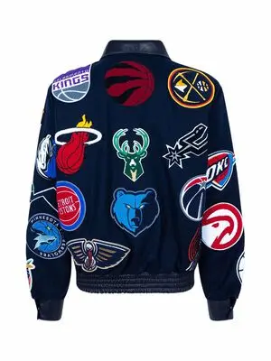 JEFF HAMILTON Nba Collage Wool Jacket - Blue