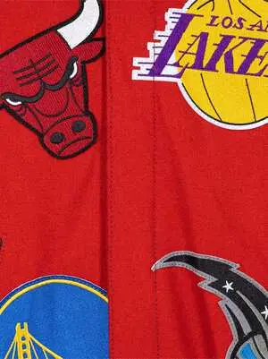 JEFF HAMILTON Nba Collage Wool Bomber Jacket - Red