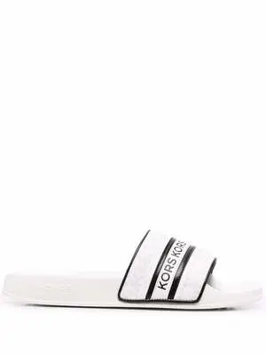 Michael Kors Gilmore Logo-print Slides - White
