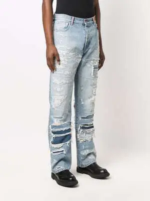 Heron Preston Distressed Jeans - Blue