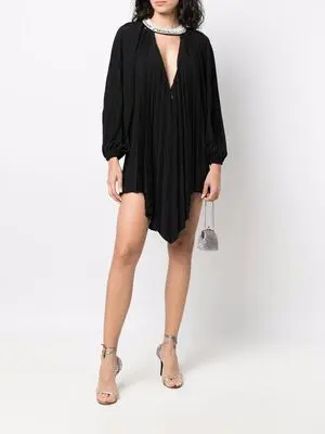 Alexandre Vauthier Crystal-embellished Pleated Mini Dress