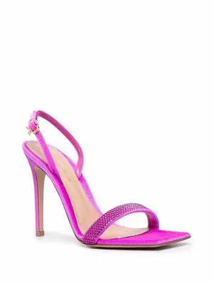 GIANVITO ROSSI Rhinestone Leather Sandals