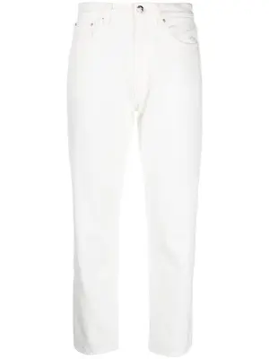 TOTEME Twisted Seam Cropped Leg Jeans - White