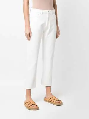 TOTEME Twisted Seam Cropped Leg Jeans - White