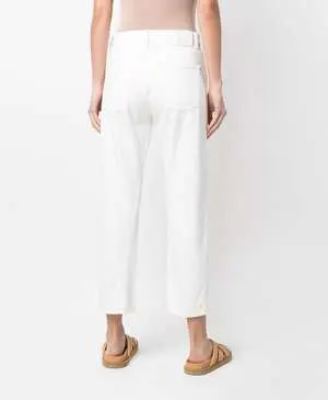 TOTEME Twisted Seam Cropped Leg Jeans - White