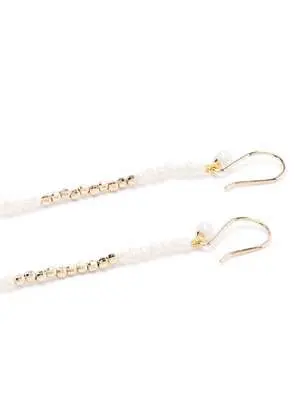 Mizuki 14kt Yellow Dancing Pearl Long Drop Earrings