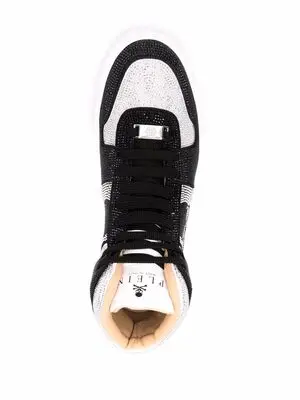 Philipp Plein Crystal Skull High Top Sneakers - Black
