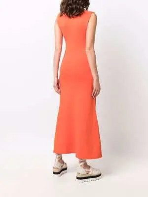 Stella McCartney Square-neck Flared Dress - Orange