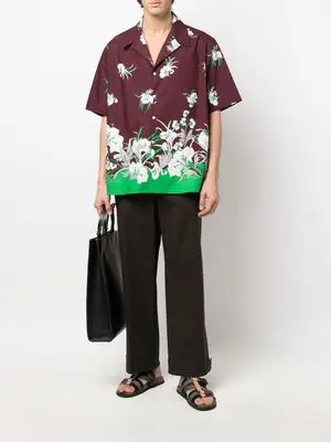 Valentino Garavani Floral-print Short-sleeved Shirt - Red