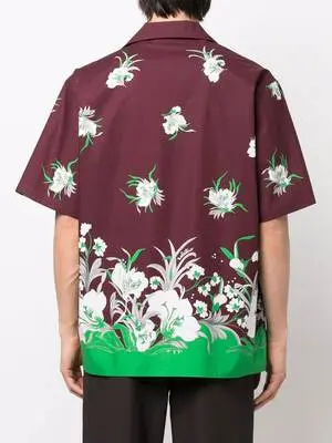 Valentino Garavani Floral-print Short-sleeved Shirt - Red