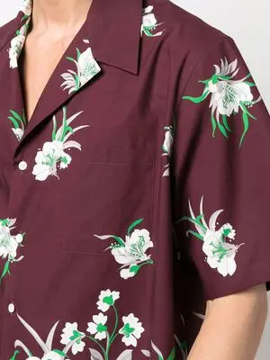 Valentino Garavani Floral-print Short-sleeved Shirt - Red