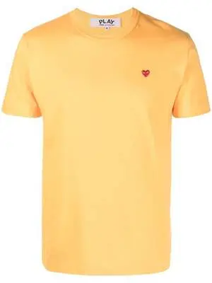 Play Comme Des Garcon Logo-patch Short-sleeve T-shirt - Orange