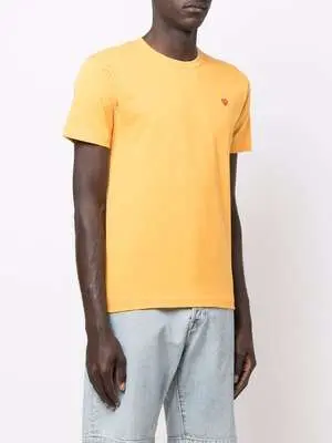 Play Comme Des Garcon Logo-patch Short-sleeve T-shirt - Orange