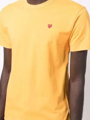 Play Comme Des Garcon Logo-patch Short-sleeve T-shirt - Orange