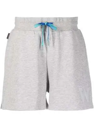 Woolrich Logo-embroidered Organic Cotton Shorts - Grey