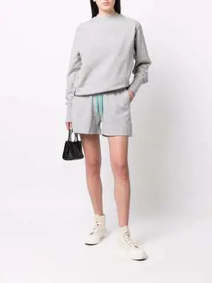 Woolrich Logo-embroidered Organic Cotton Shorts - Grey