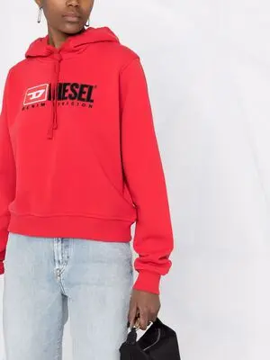 DIESEL® Embroidered Logo Cotton Hoodie