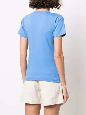 Play Comme Des Garcon Embroidered-logo T-shirt - Blue