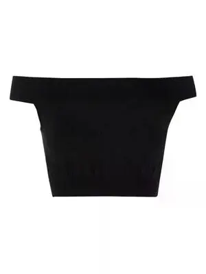 Alexander McQueen Off-shoulder Crop Top - Black