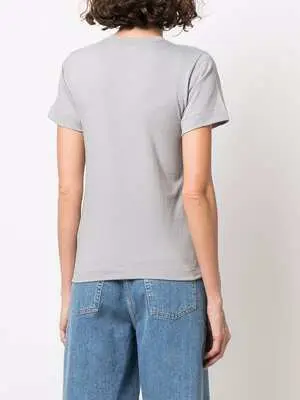 Play Comme Des Garcon Embroidered-logo T-shirt - Grey