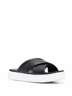 UGG Cross-strap Leather Platform Sandals