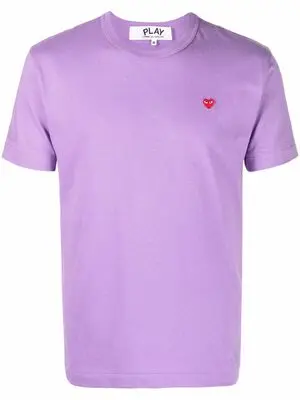 Play Comme Des Garcon Logo-patch Short-sleeve T-shirt - Purple