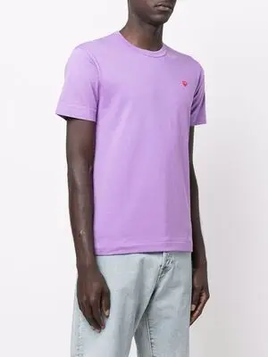 Play Comme Des Garcon Logo-patch Short-sleeve T-shirt - Purple