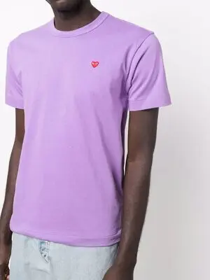 Play Comme Des Garcon Logo-patch Short-sleeve T-shirt - Purple