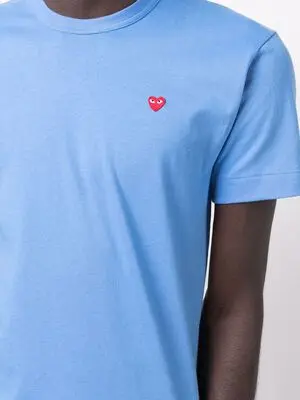Play Comme Des Garcon Logo-patch Short-sleeve T-shirt - Blue