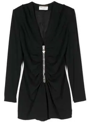 Saint Laurent Ruched Playsuit - Black