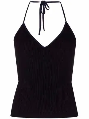 Jacquemus Halterneck Knitted Top - Black