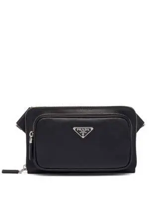 Prada Logo Plaque Zipped Crossbody Bag