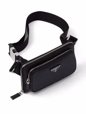 Prada Logo Plaque Zipped Crossbody Bag