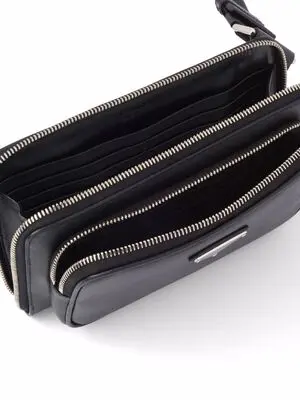 Prada Logo Plaque Zipped Crossbody Bag