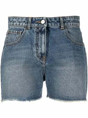 Palm Angels Palm Tree-embroidered Denim Shorts