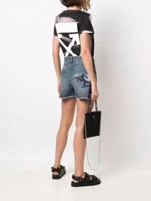 Palm Angels Palm Tree-embroidered Denim Shorts