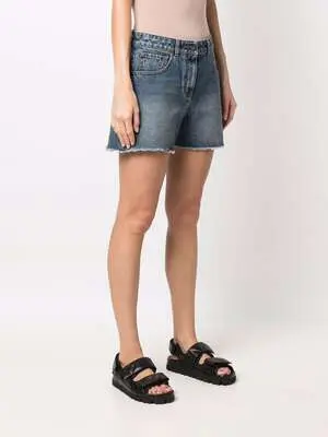 Palm Angels Palm Tree-embroidered Denim Shorts