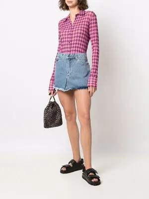 Natasha Zinko Washed Denim Mini Skirt