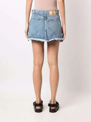 Natasha Zinko Washed Denim Mini Skirt