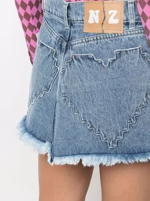 Natasha Zinko Washed Denim Mini Skirt