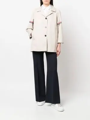 Thom Browne Single-breasted Short Coat - Neutrals