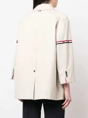 Thom Browne Single-breasted Short Coat - Neutrals
