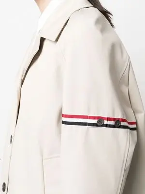 Thom Browne Single-breasted Short Coat - Neutrals